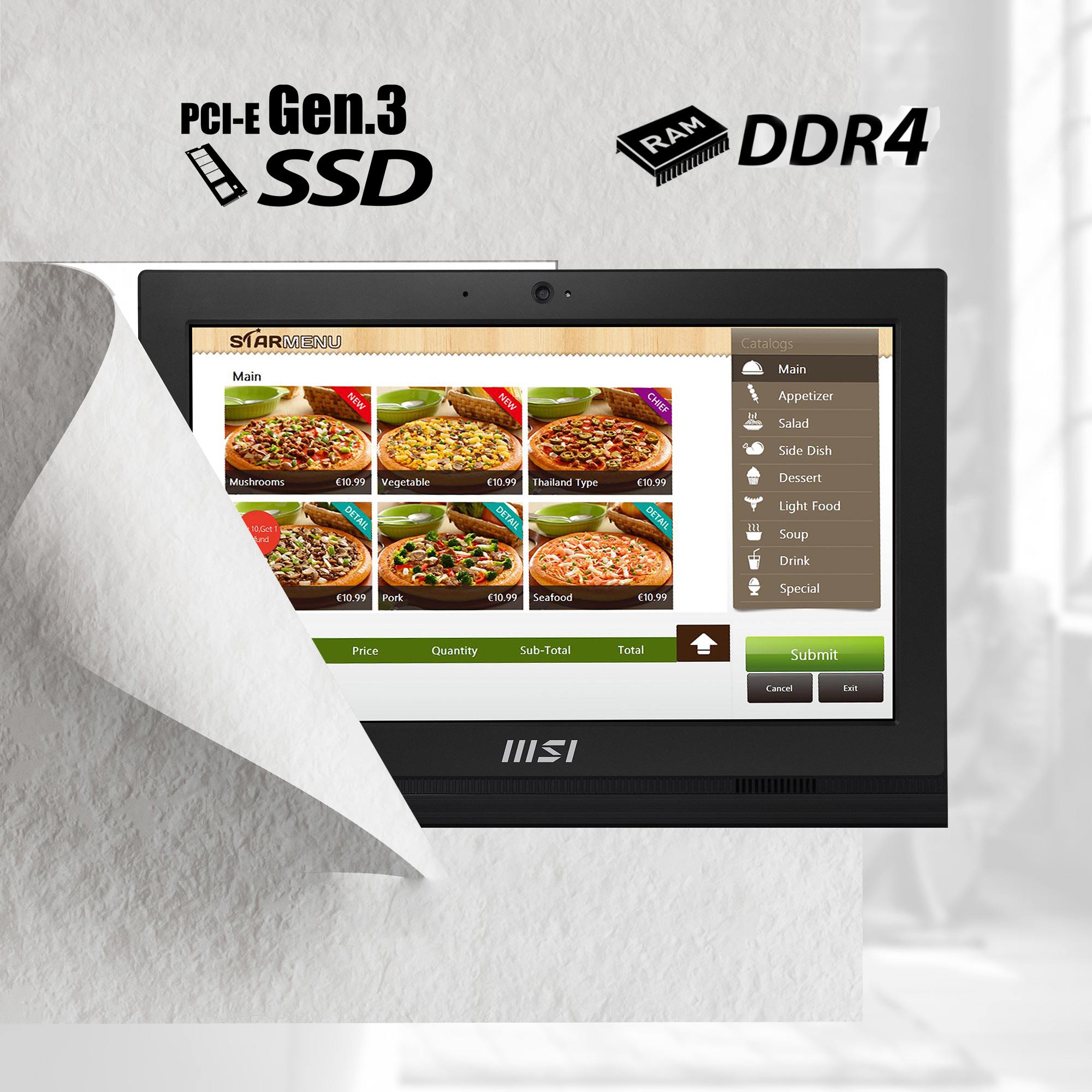 MSI All-in-One Computer PRO AP162T ADL-020US Intel N100 4GB DDR4 128GB PCIe SSD 15.6 ...